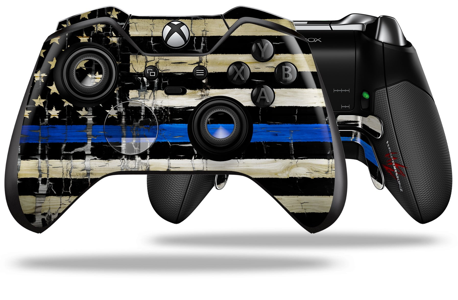 Painted Faded Cracked Blue Line Stripe USA American Flag - Decal Style ...