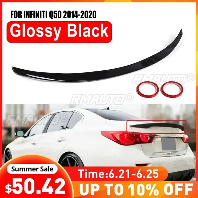 Painted Glossy Black OE Style Car Raer Trunk Spoiler Lip Roof Spoiler ...