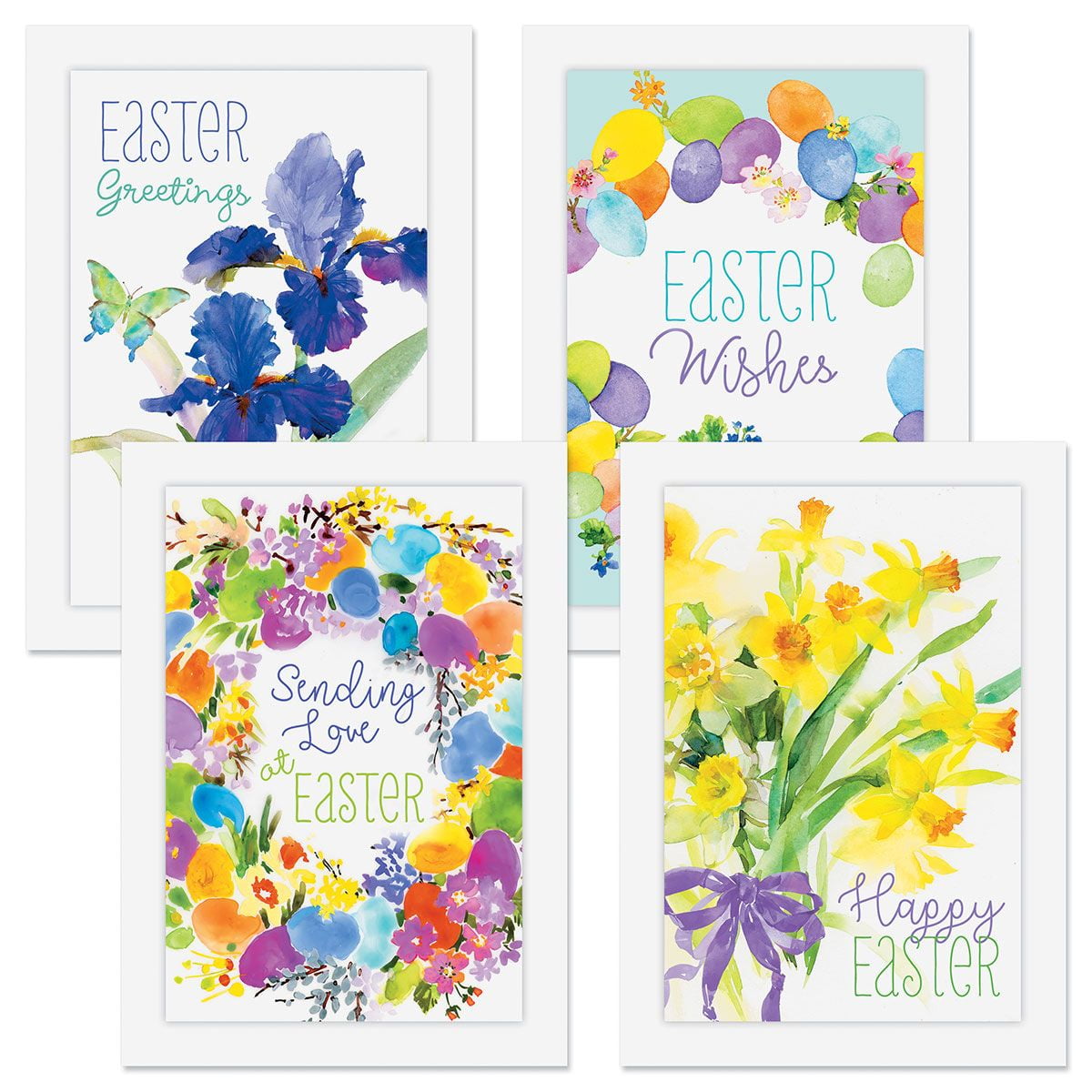 Painted Greetings Easter Cards - Set of 8, 5" x 7", Envelopes Included ...
