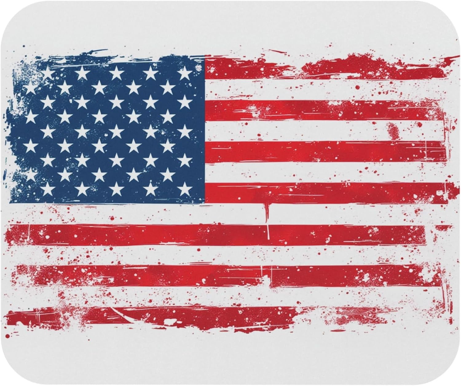 Painted Grunge American Flag Mouse Pad 9 x 8 Inch, Patriotic USA Desk ...