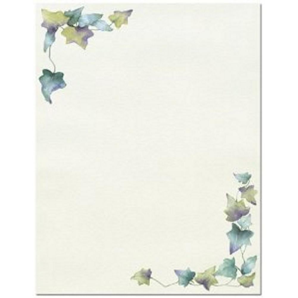 Painted Leaf Border Letterhead - 80 Sheets - Walmart.com
