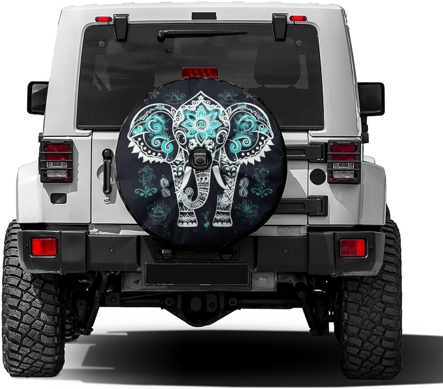 Painted Mandala Tribe Elephant Spare Tire Cover with Backup Camera Hole ...