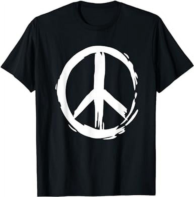 Painted Peace Symbol T-shirt Happy Women Men Tee Shirts - Walmart.com