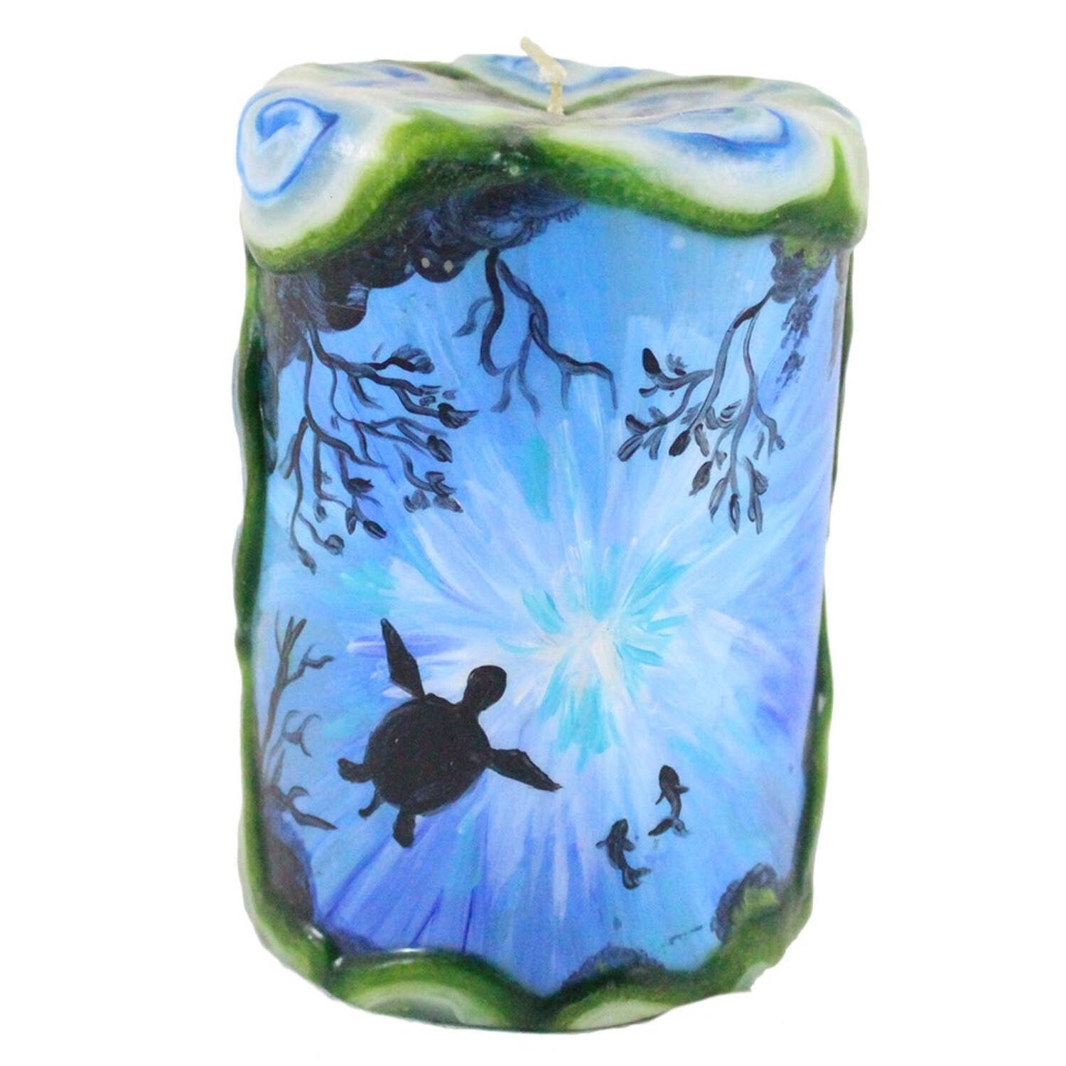 Painted Pillar Candle - Sea turtle - Walmart.com