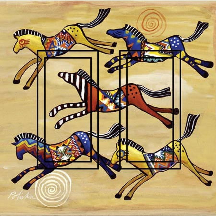 Painted Ponies Double Rocker SwitchStix Peel and Stick Art Deco Switch ...