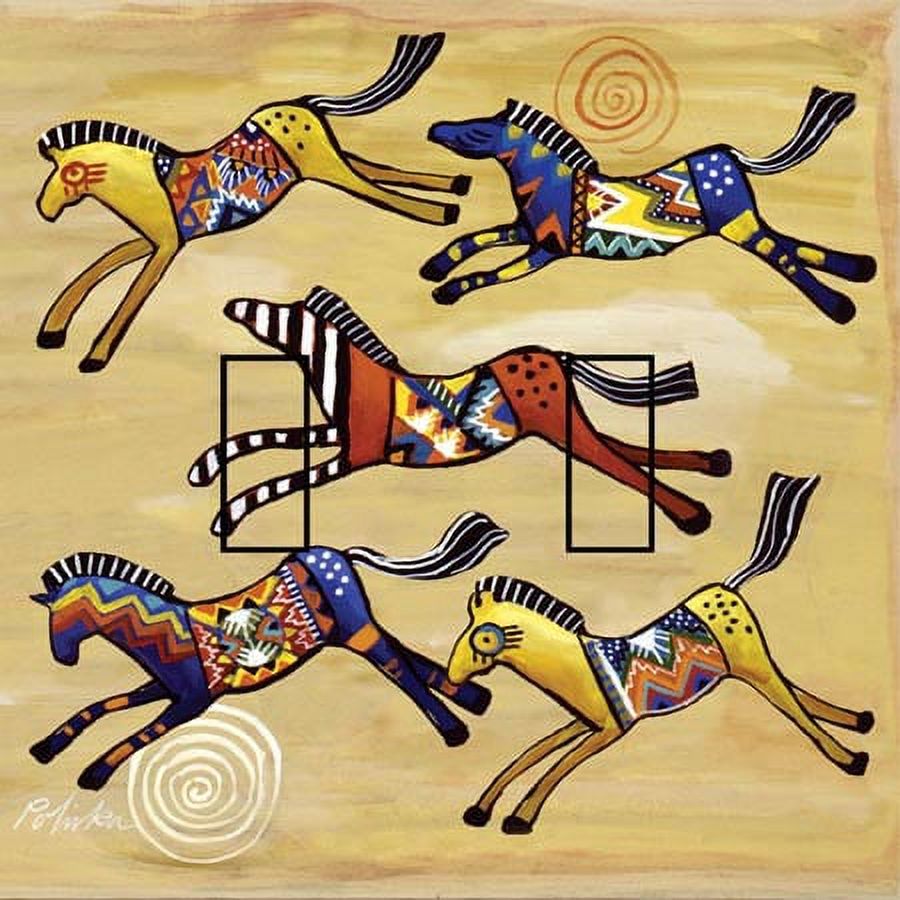 Painted Ponies Double Toggle SwitchStix Peel and Stick Art Deco Switch ...