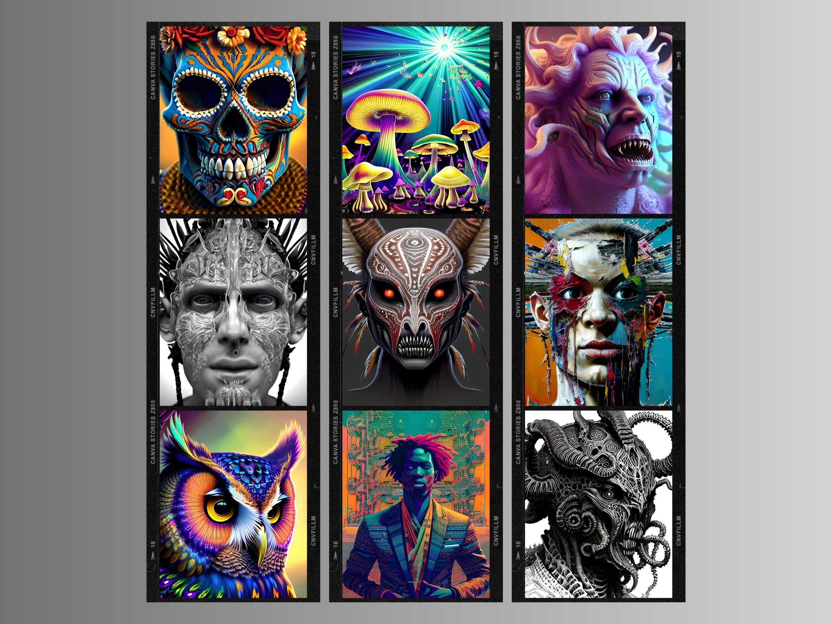 Painted Predators of the Sky - Canvas Wall Art - Walmart.com