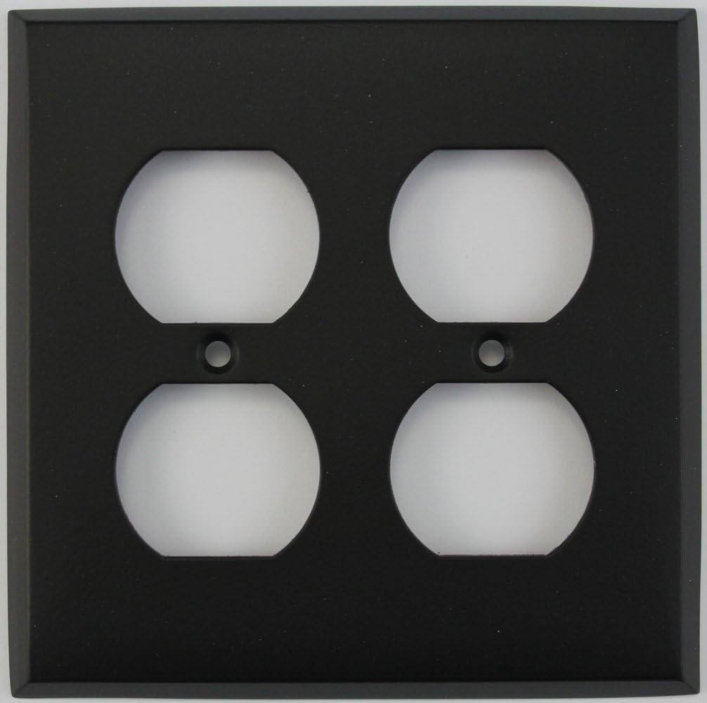 Painted Stamped Steel Switch Plates - (2 Gang Duplex Outlet, Black ...