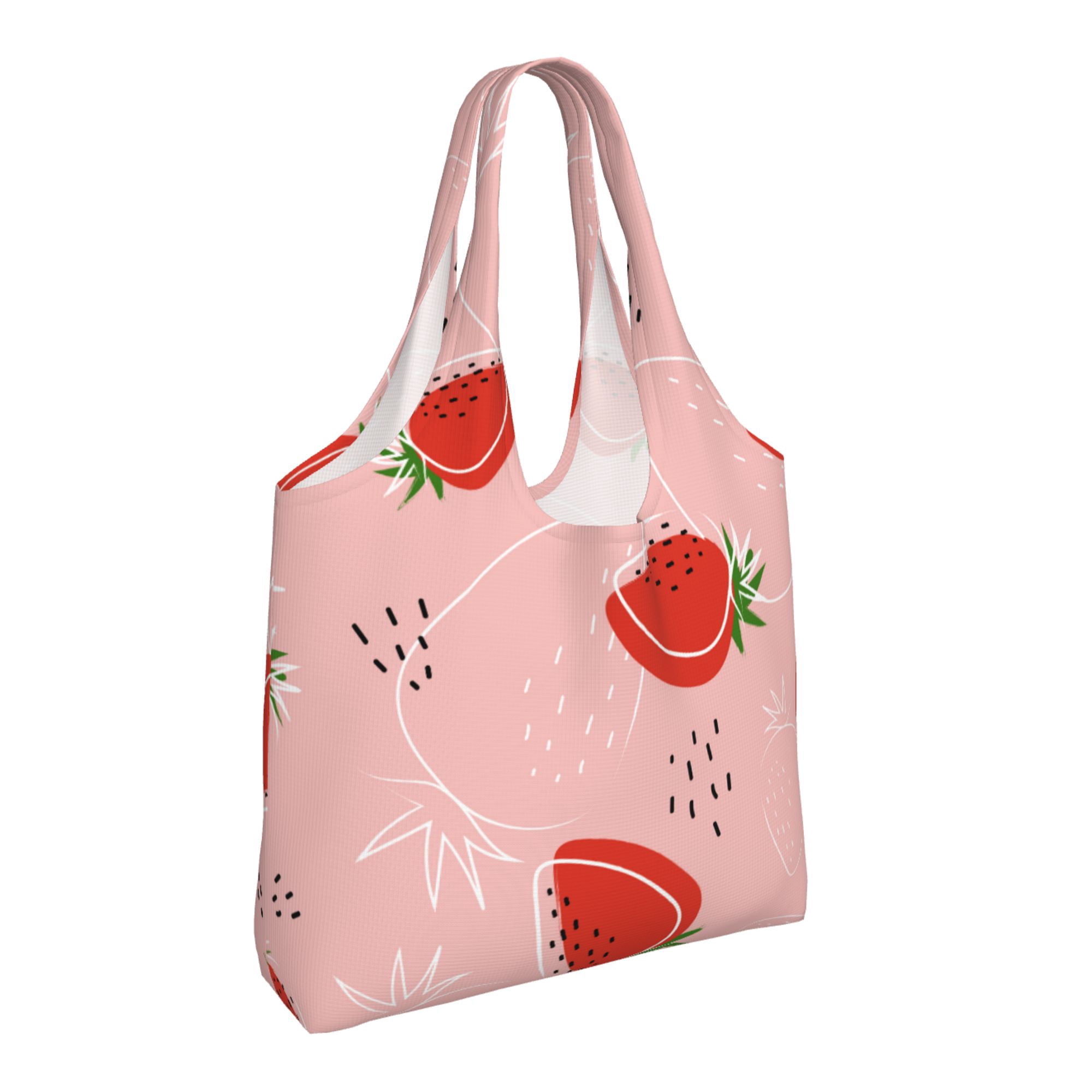 Painted Strawberry Canvas Tote Pocket For Women,Totes Bag With Pattern ...