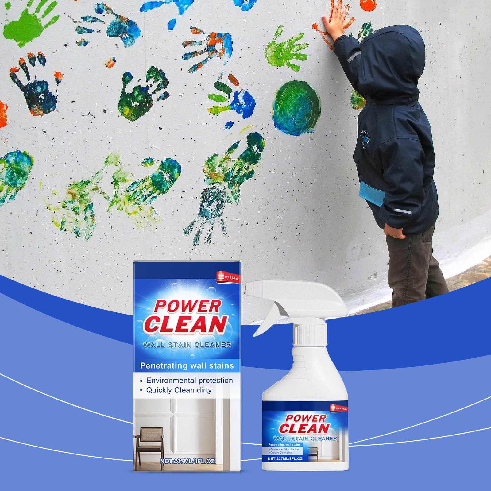 Painted Wall Cleaner Spray, Home Clean Walls Multipurpose, Ceiling and ...