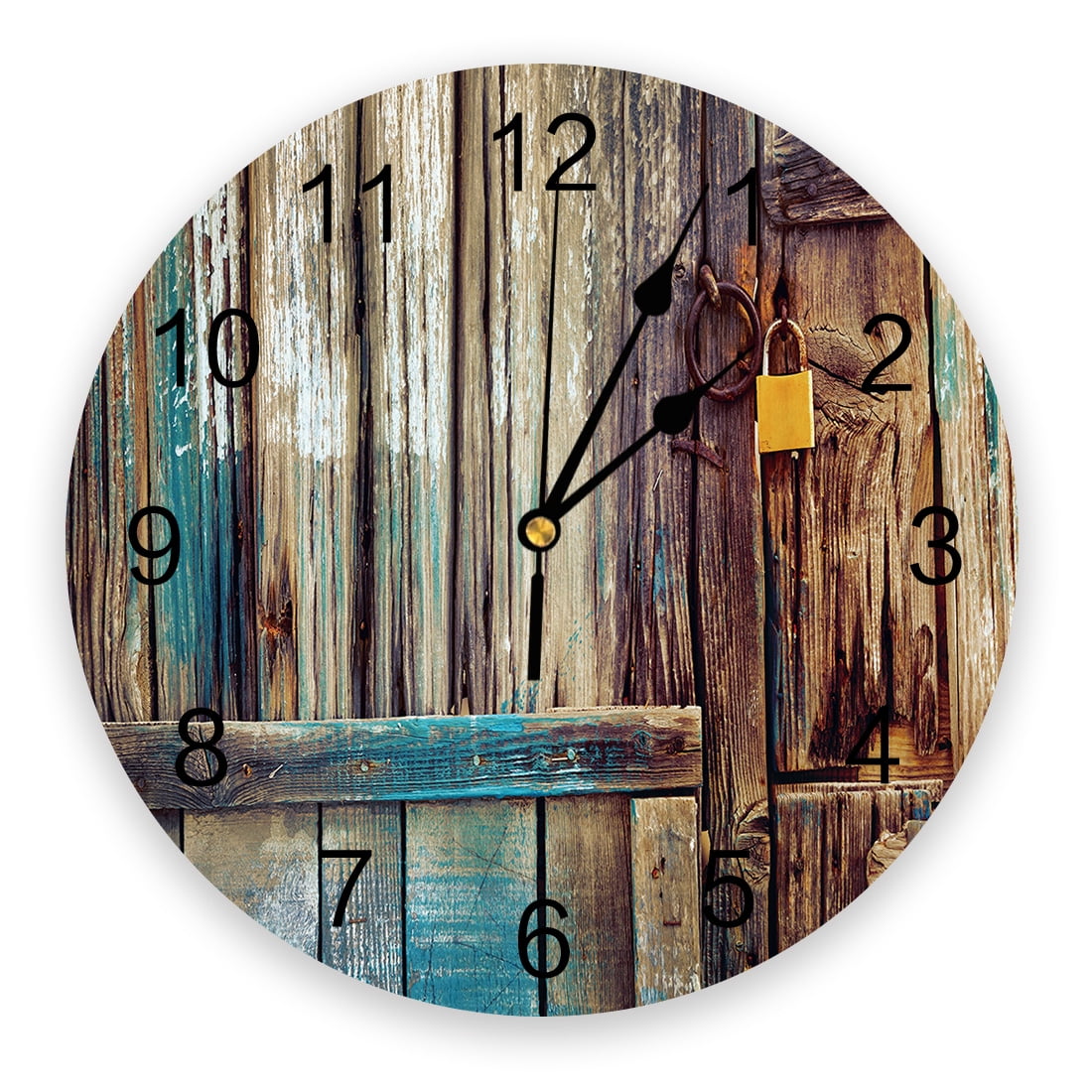 Painted Wooden Door Modern Wall Clock For Home Office Wall ration ...