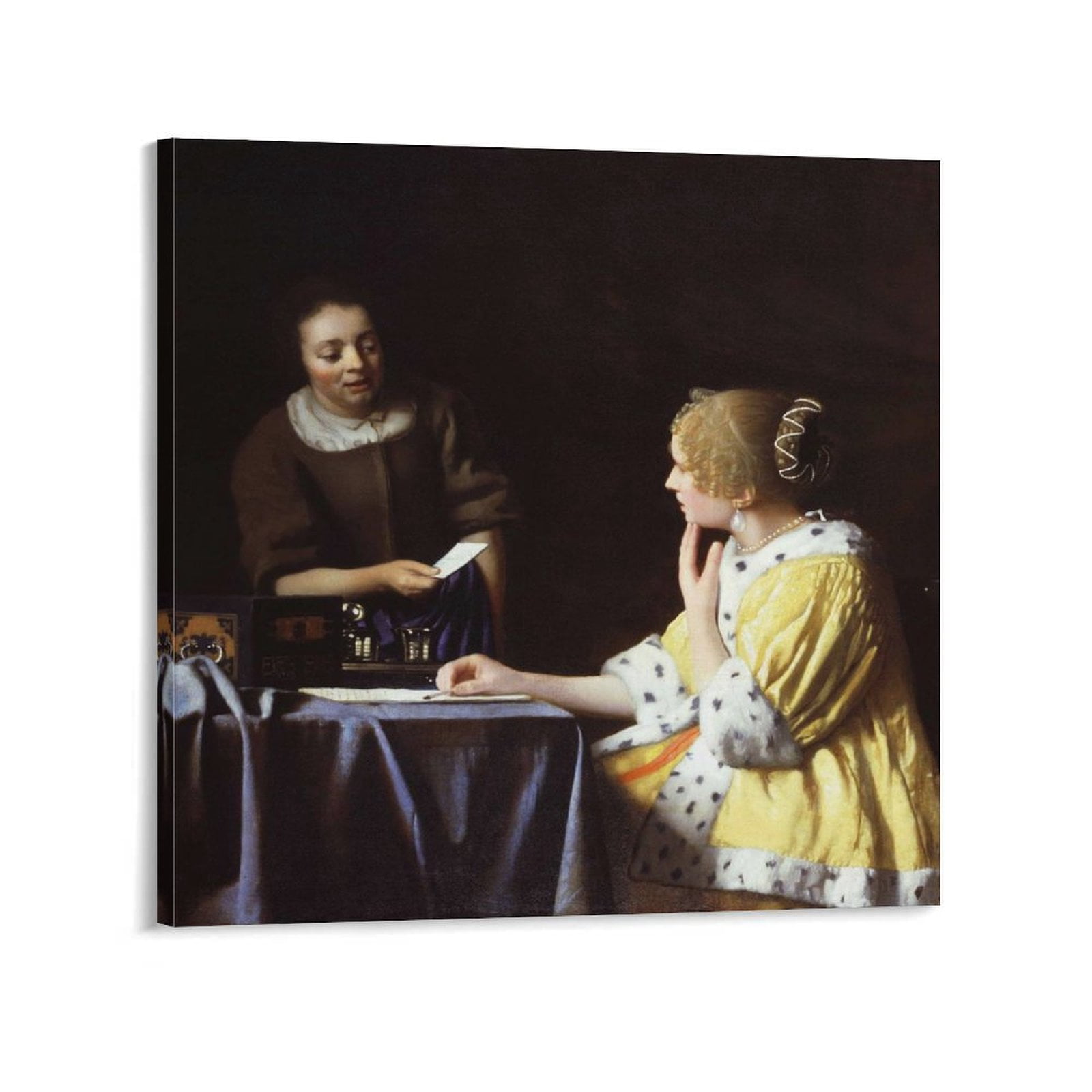 Painter Johannes Vermeer Painting Mistress And Maid Posters Canvas Art ...