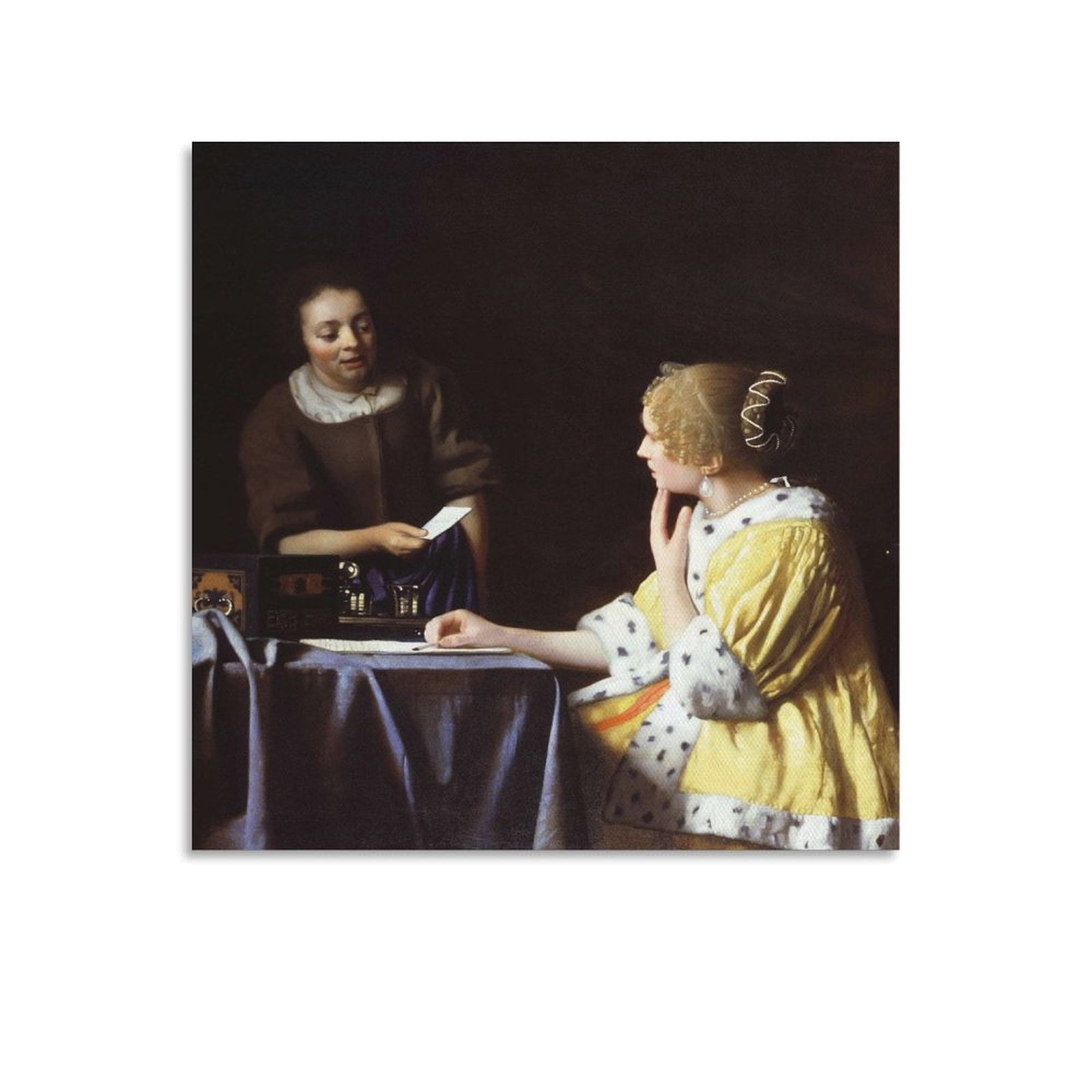 Painter Johannes Vermeer Painting Mistress And Maid Posters Canvas ...