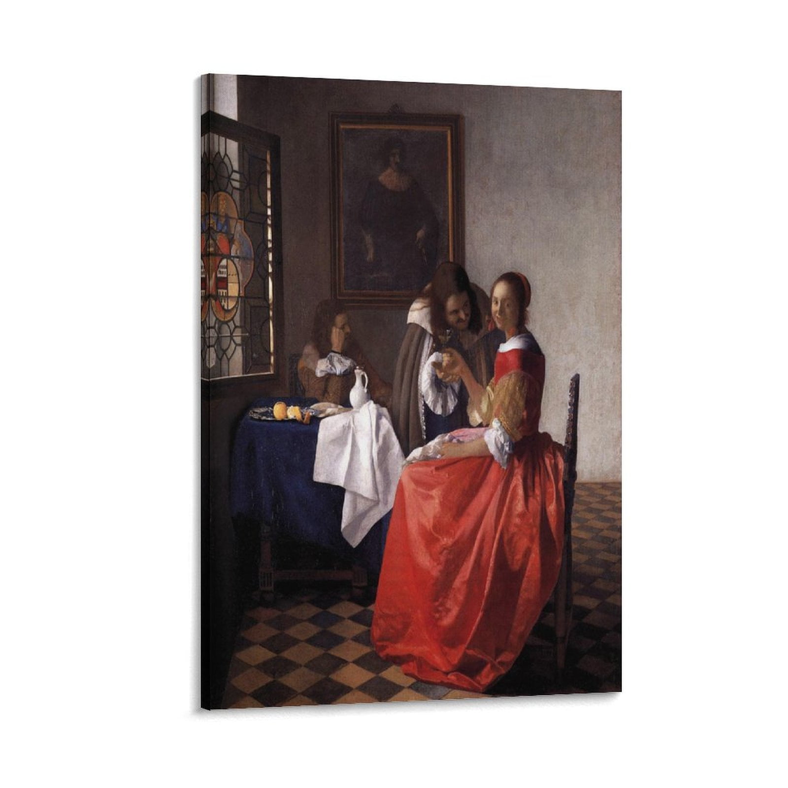 Painter Johannes Vermeer Painting The Girl with The Wine Glass Posters ...