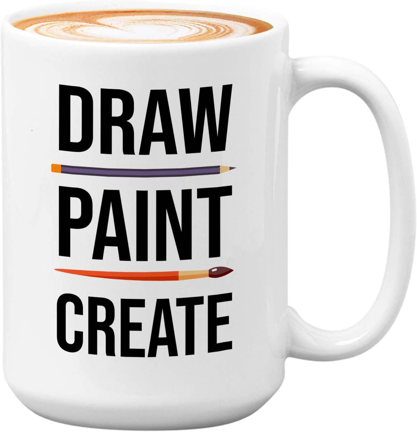 Painter Mug White 15oz - Draw, Paint, Create - Art Drawing Guide Board ...