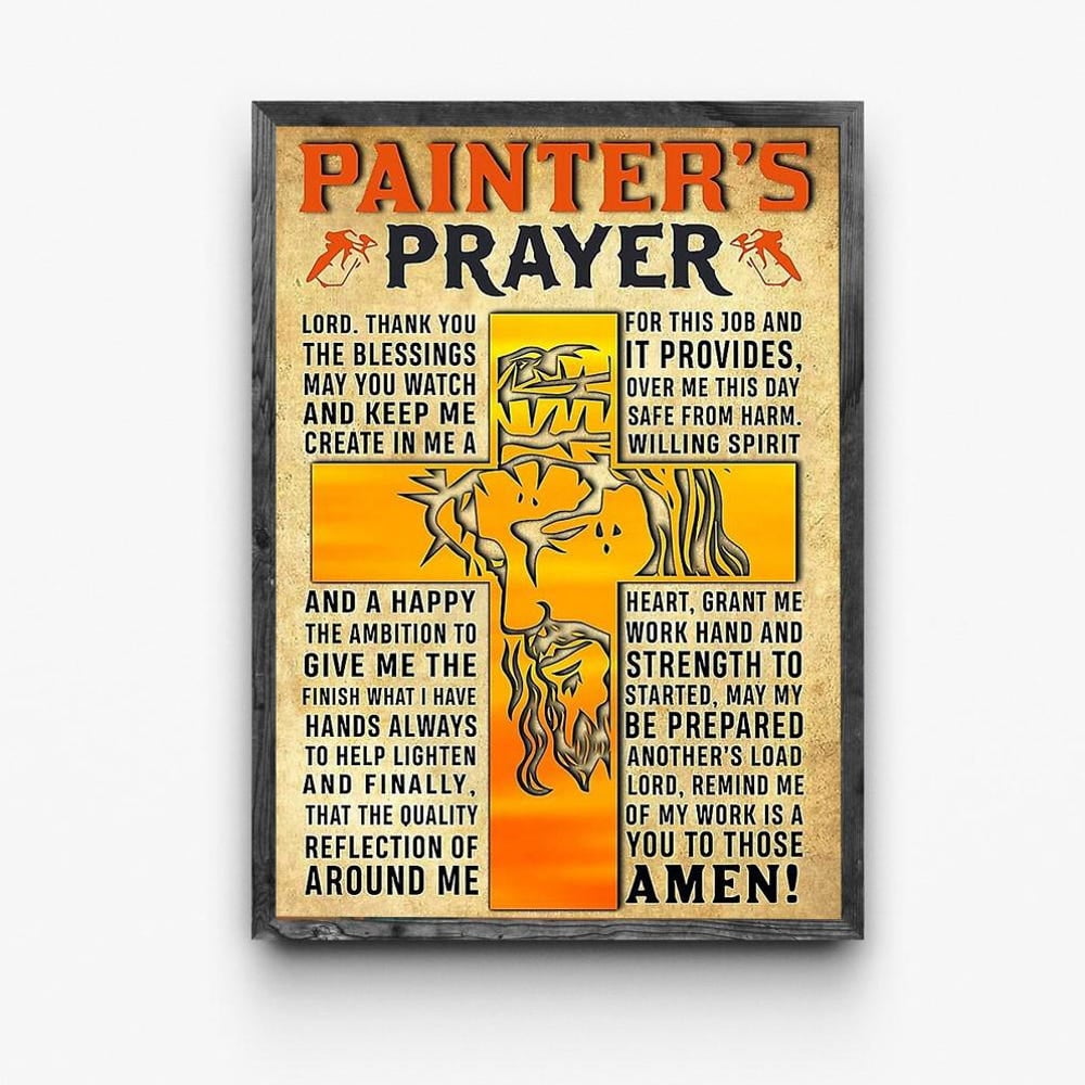 Painter'S Prayer Poster, Painter Prayer Wall Art, Christian Office ...