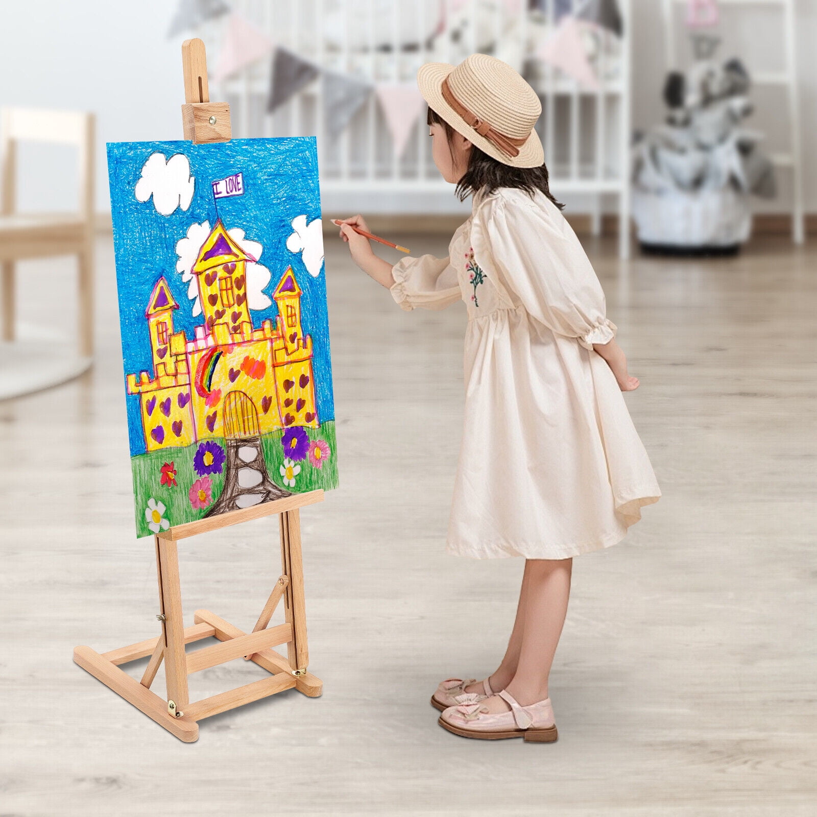 Painter Studio Easel Art Rack Beech Wood Painting Stand Adjustable ...