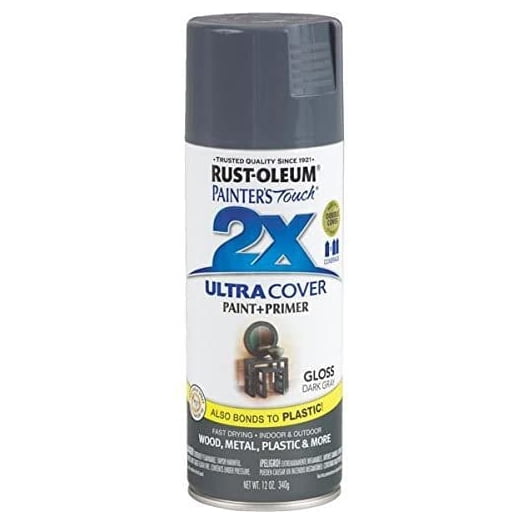 Rust-Oleum Painter's Touch 2X Gloss Dark Gray Spray Paint, 12 Oz, Set ...