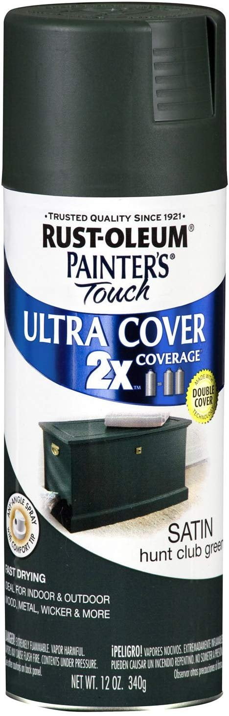 Painter's Touch 2X Ultra Cover Spray Paint Satin - Hunt Club Green, 12 ...