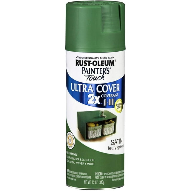 Painter's Touch 2X 12 Oz Leafy Green Cover Spray Paint Satin [Set of 6 ...