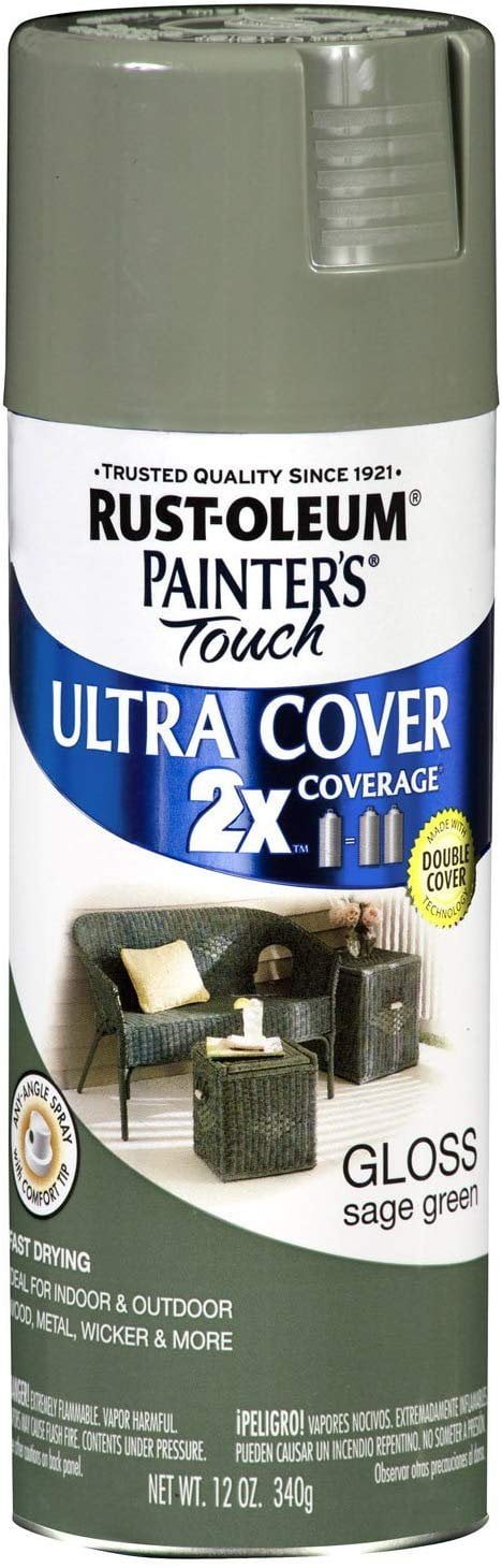 Painter's Touch 2X 12 Oz Sage Green Cover Spray Paint Gloss [Set of 6 ...
