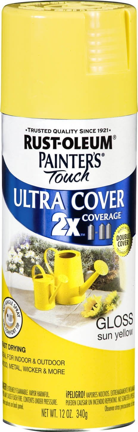 Painter's Touch 2X 12 Oz Sun Yellow Cover Spray Paint Gloss [Set of 6 ...