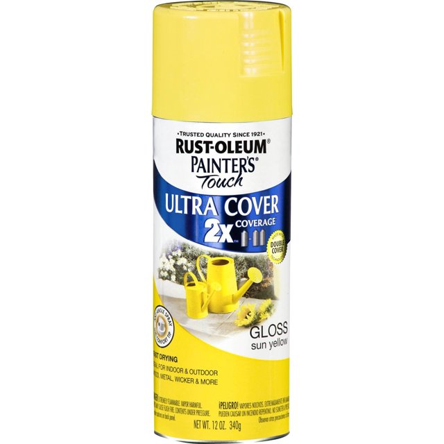 Painter's Touch 2X 12 Oz Sun Yellow Cover Spray Paint Gloss [Set of 6 ...