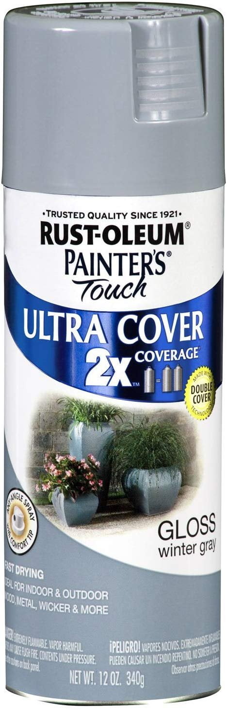 Painter's Touch 2X Ultra Cover Spray Paint Gloss - Winter Gray - Set of ...