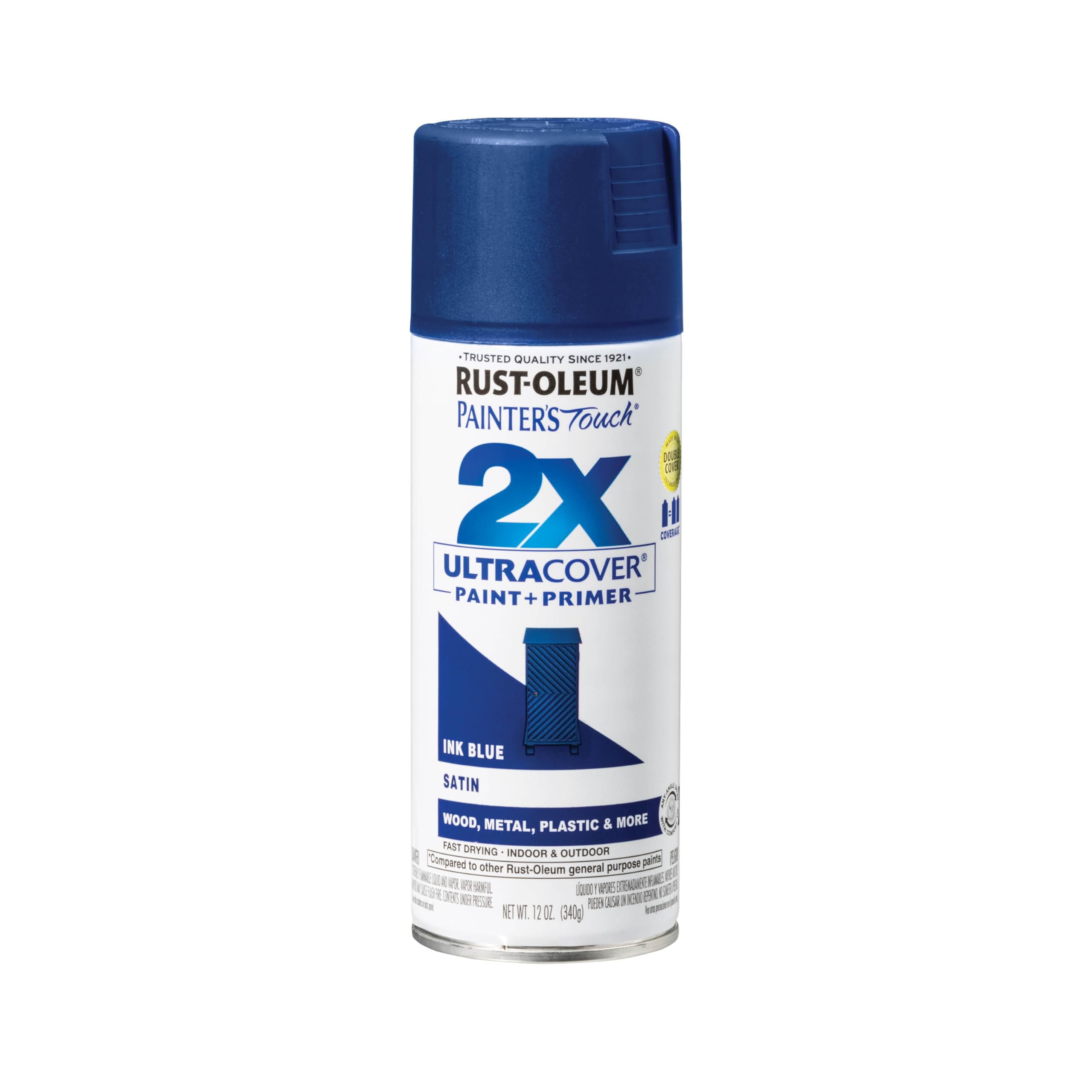 Painter's Touch Ultra Cover 2X Spray Paint in Satin Ink, Blue, 334093 ...