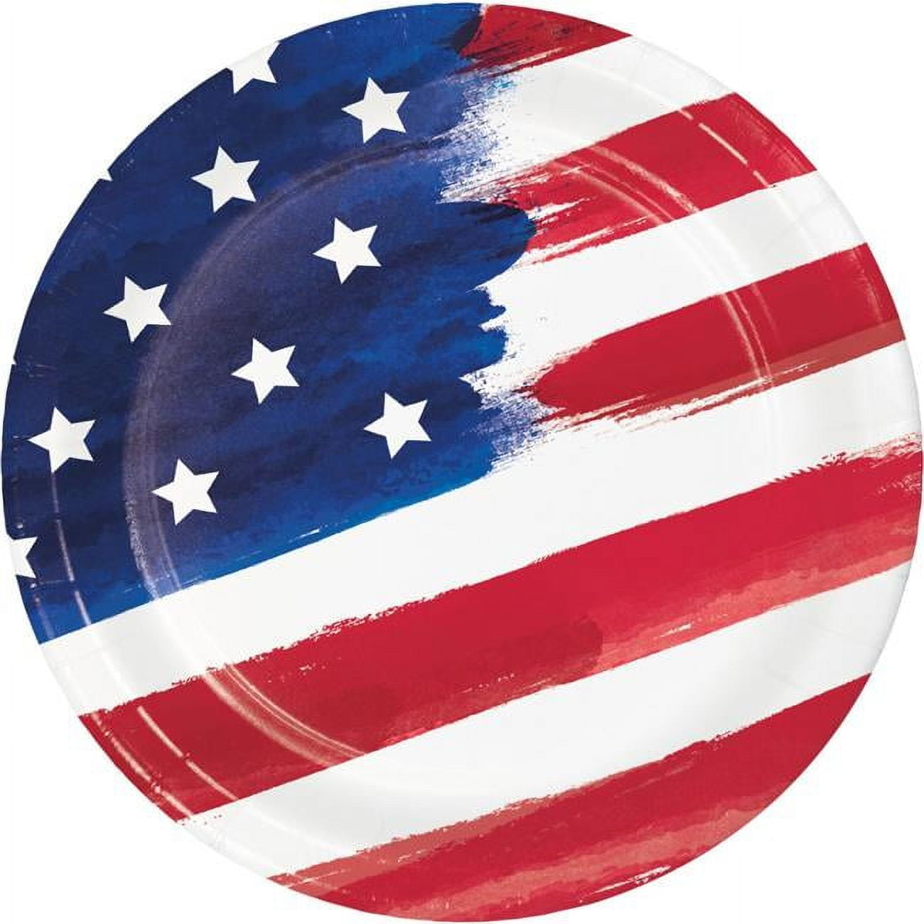 Painterly Patriotic Dinner Round Paper Plate - Walmart.com