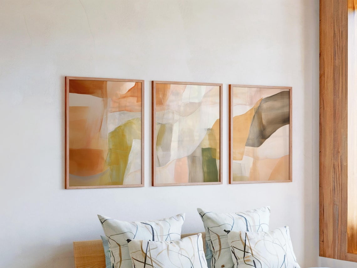 Painterly Prints Set Of 3, Neutral Boho Abstract Wall Art - Walmart.com
