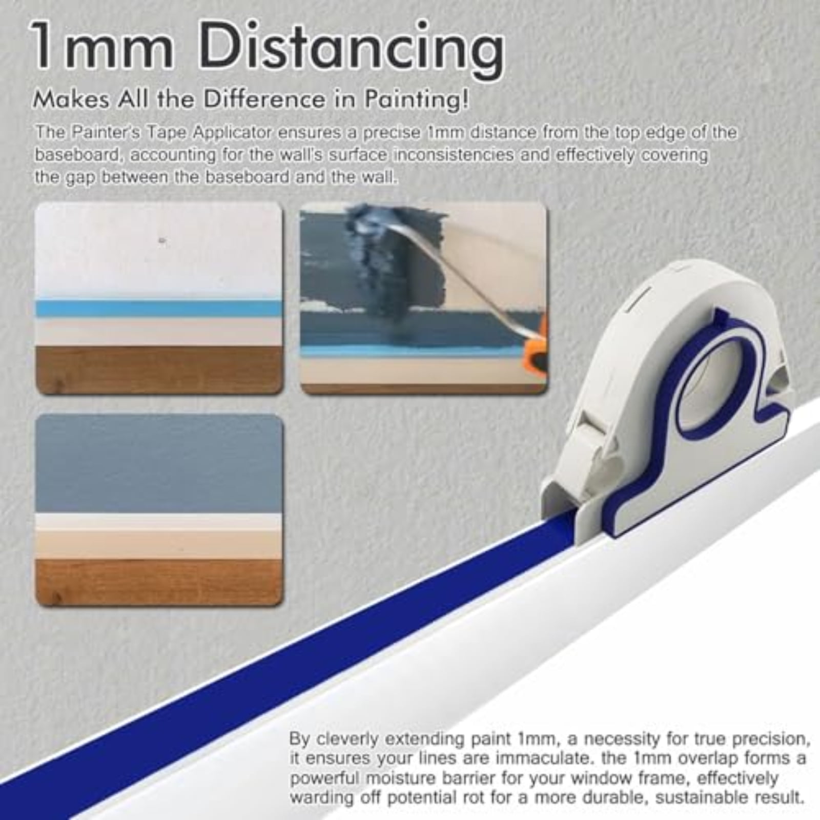 Painters Tape Applicator with Scraper – Masking Master Dispenser, 1mm ...