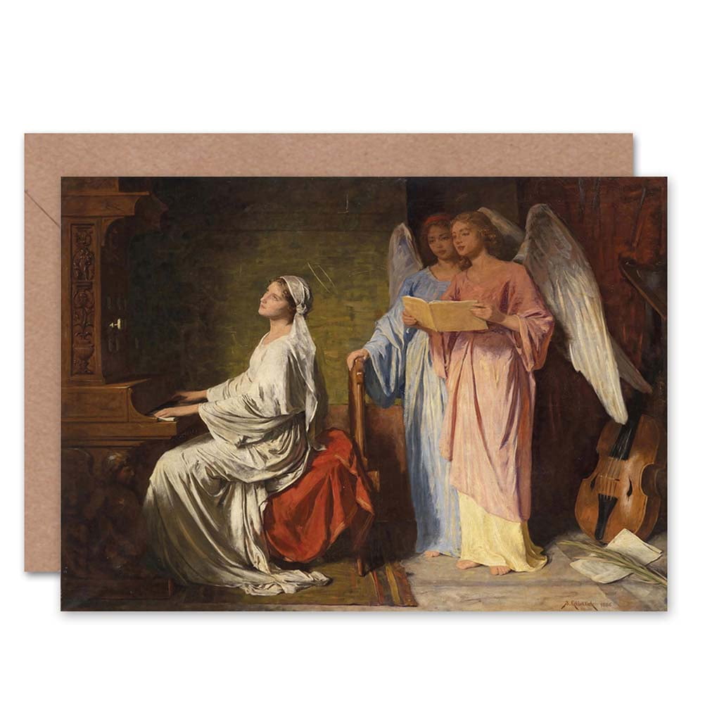 Painting Allegory Christian Glucklich Saint Cecilia Angels Greetings ...