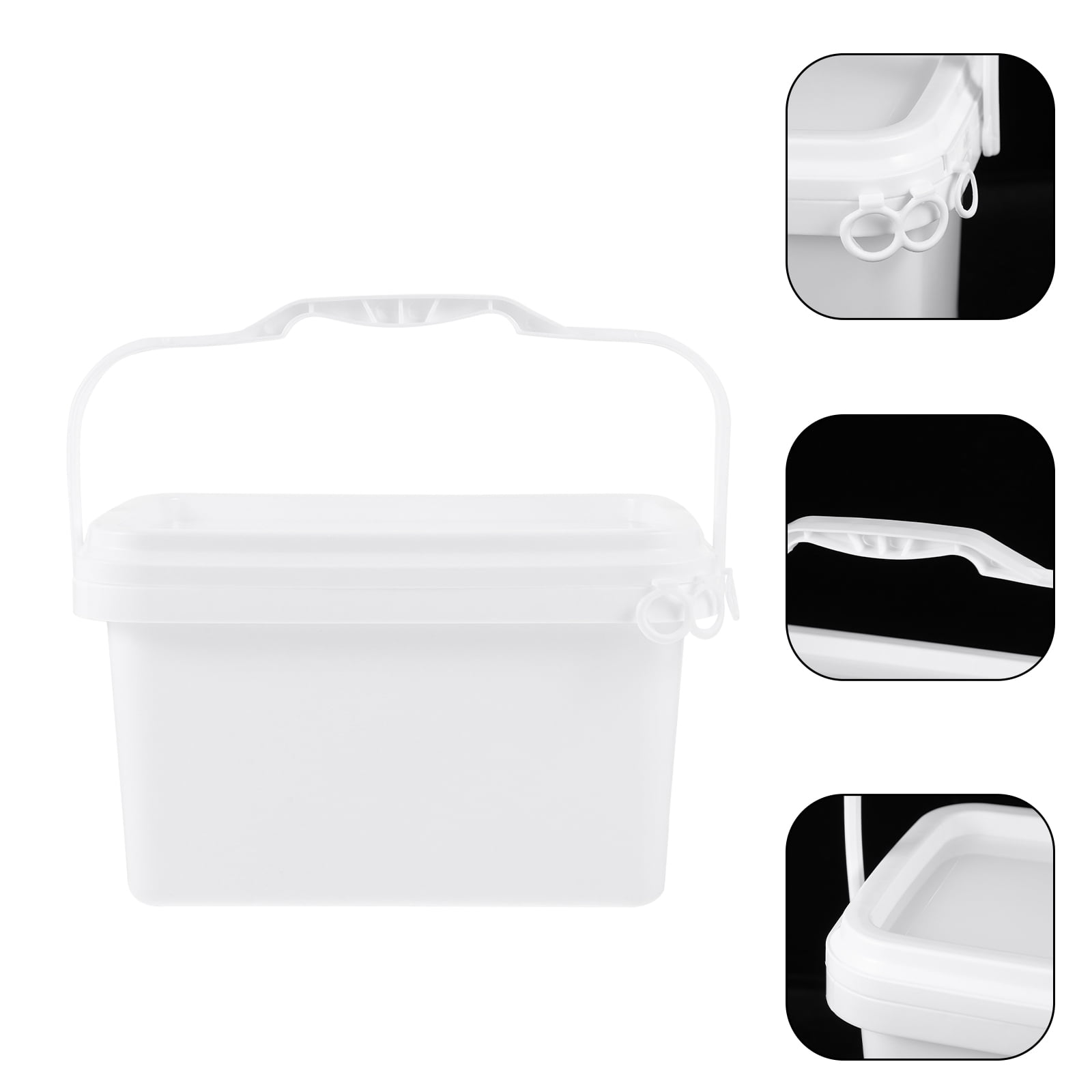 OUNONA White Paint Bucket with Lid and Handle Made of PP Material for ...