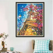 TISHIRON Paint by Numbers for Adults,16x20 inch Canvas Wall Art Rainbow Mountain Flowers Oil ...