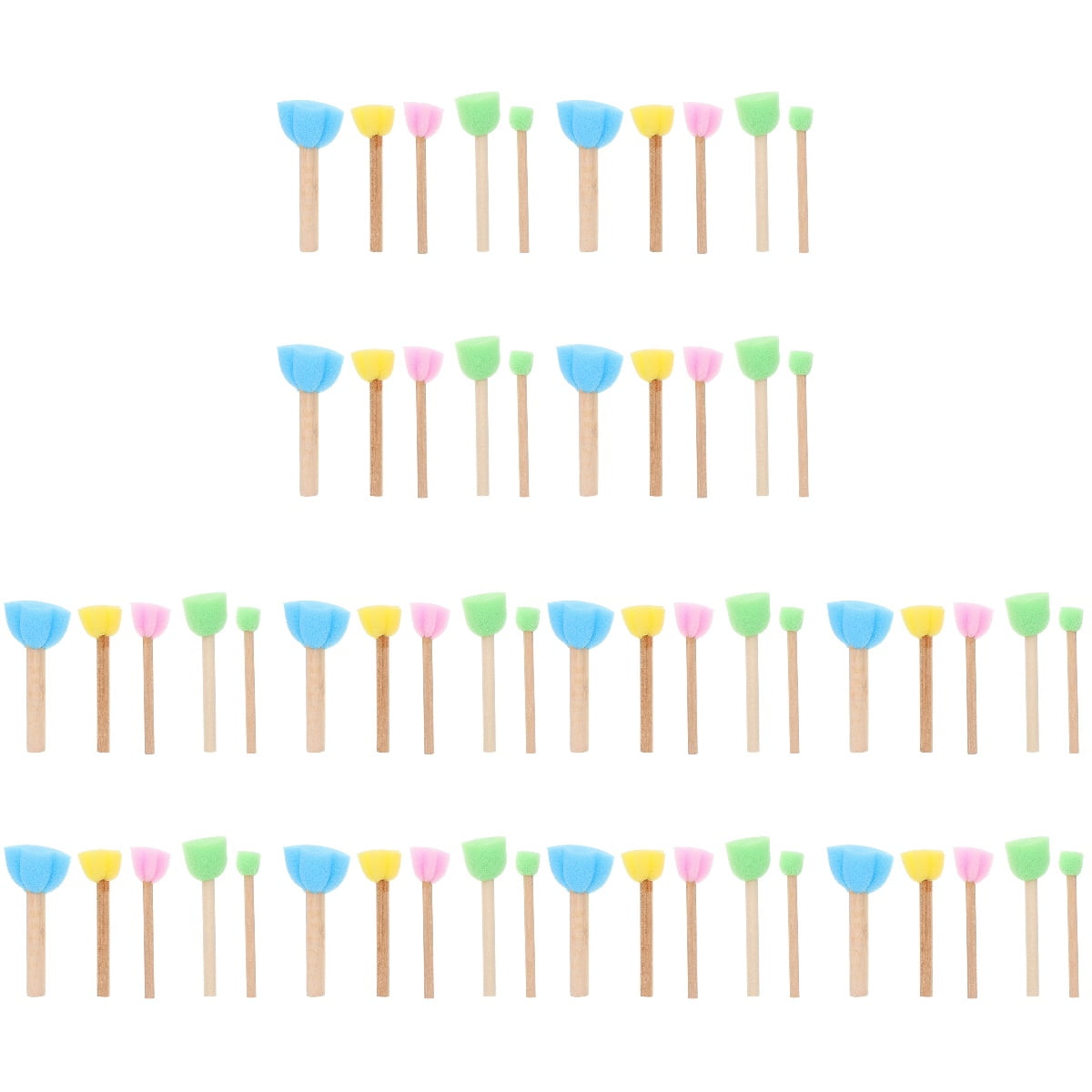 Painting Craft Sponge Stencil 60 Pcs Brush Drawing Tool Sponges Kids ...