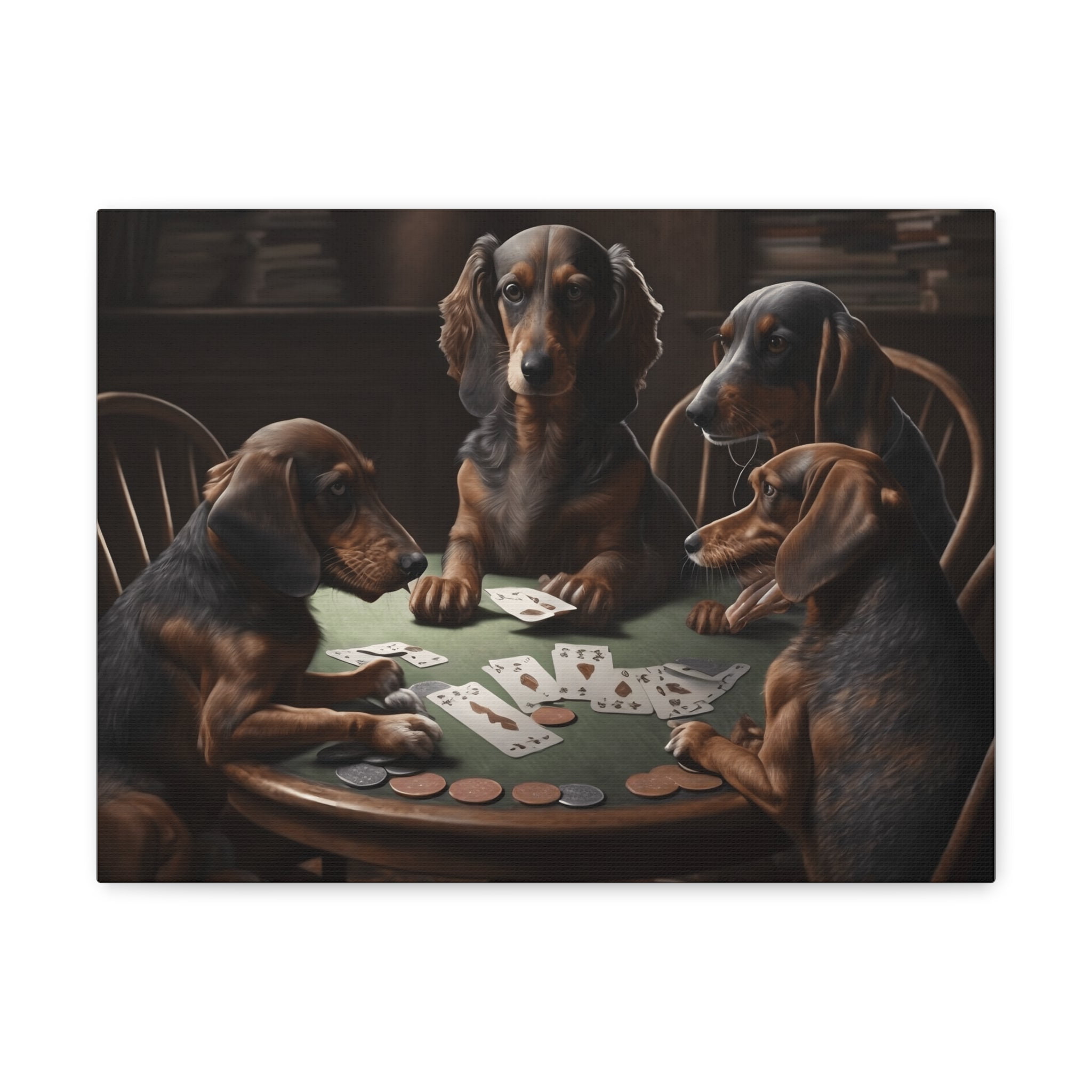 Painting Dogs Playing Poker Funny Game Animals Playing Card Canvas Wall ...