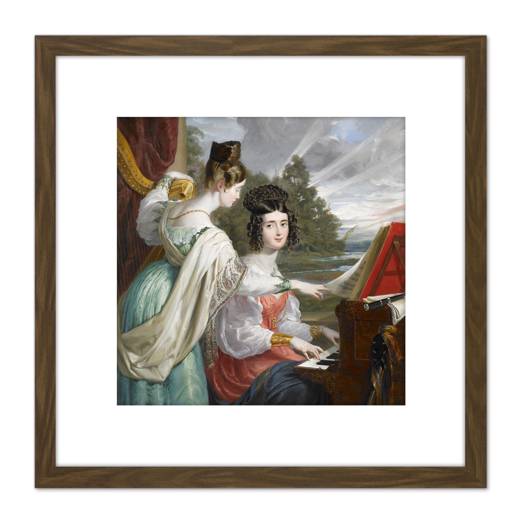 Painting Hayter Portrait Charlotte And Louisa Stuart 8X8 Inch Square ...