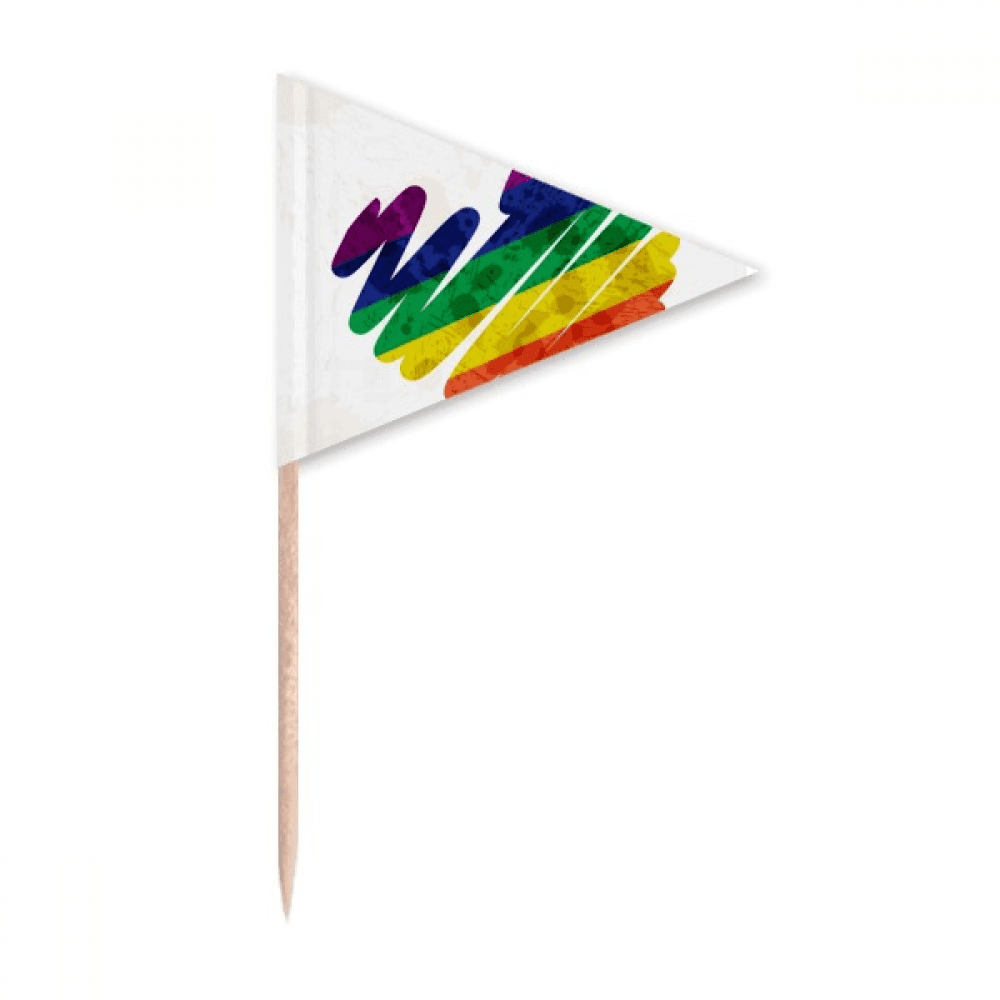 Painting Heart LGBT Rainbow Toothpick Triangle Cupcake Toppers Flag ...