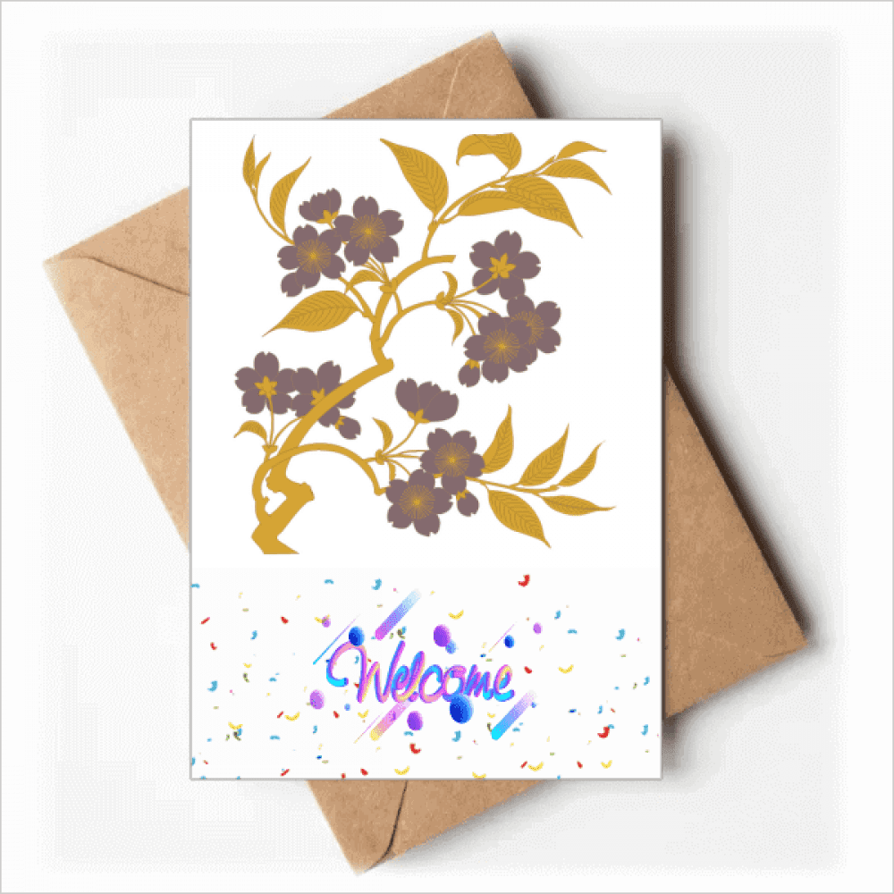 Painting Japanese Culture Black Flower Welcome Back Greeting Cards ...