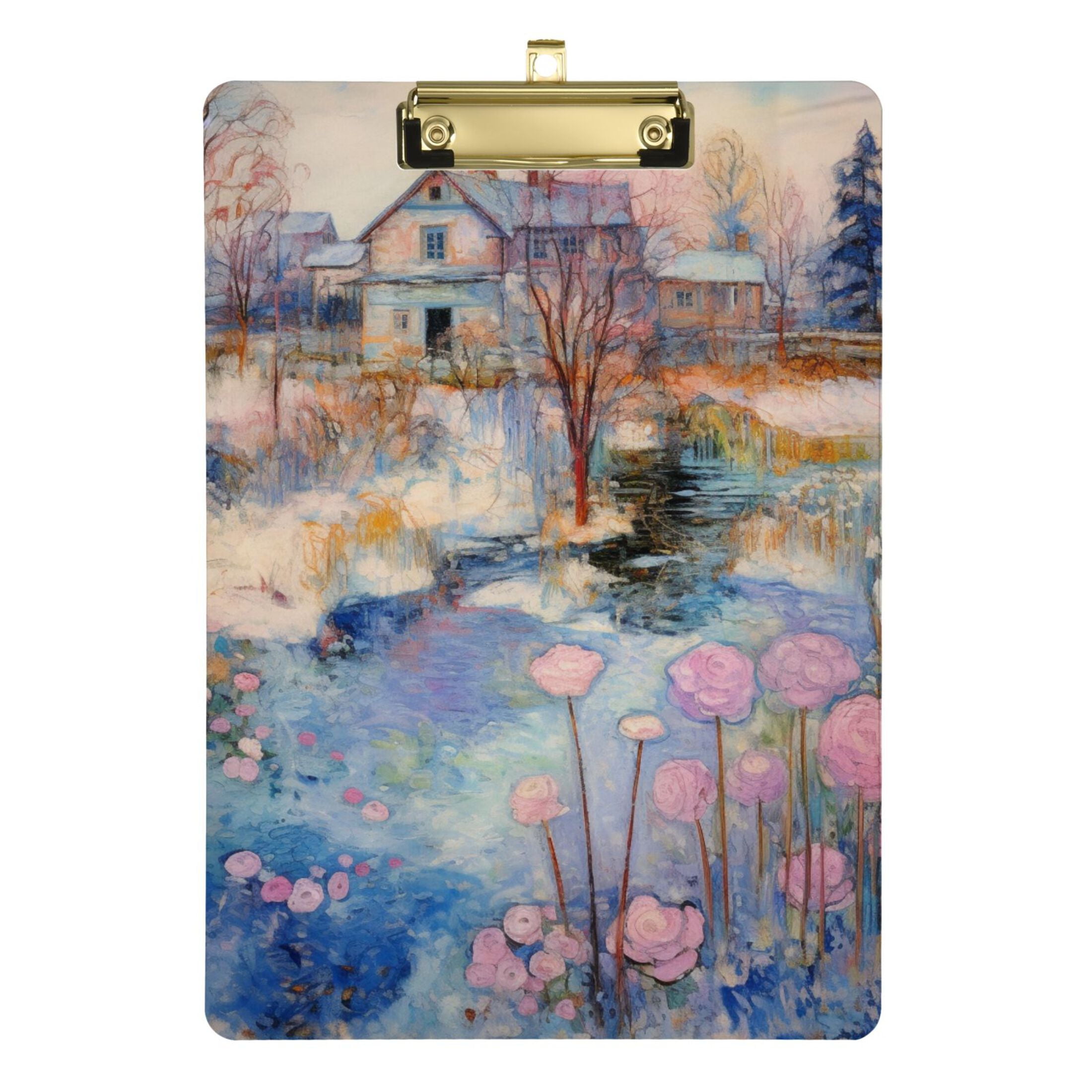 Painting Lake Houses Acrylic Clipboards 12 x 9 Inch A4 Size with Low ...