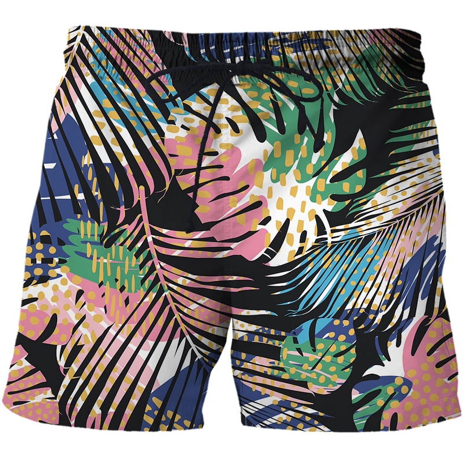 Painting Leaves Graphic Beach Shorts Pants Men 3D Printing Surf Board ...