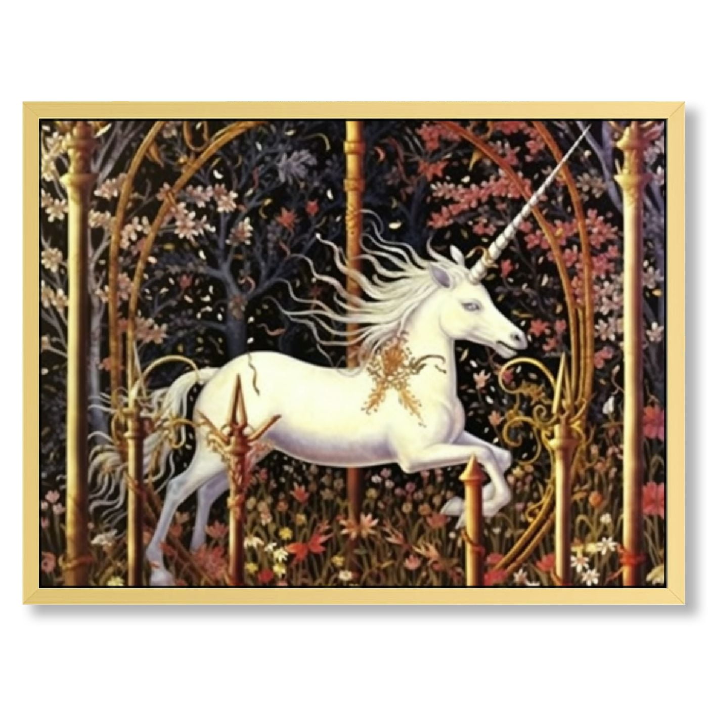 Painting Medieval Unicorn Unframed Print Home Decor Premium - Walmart.com