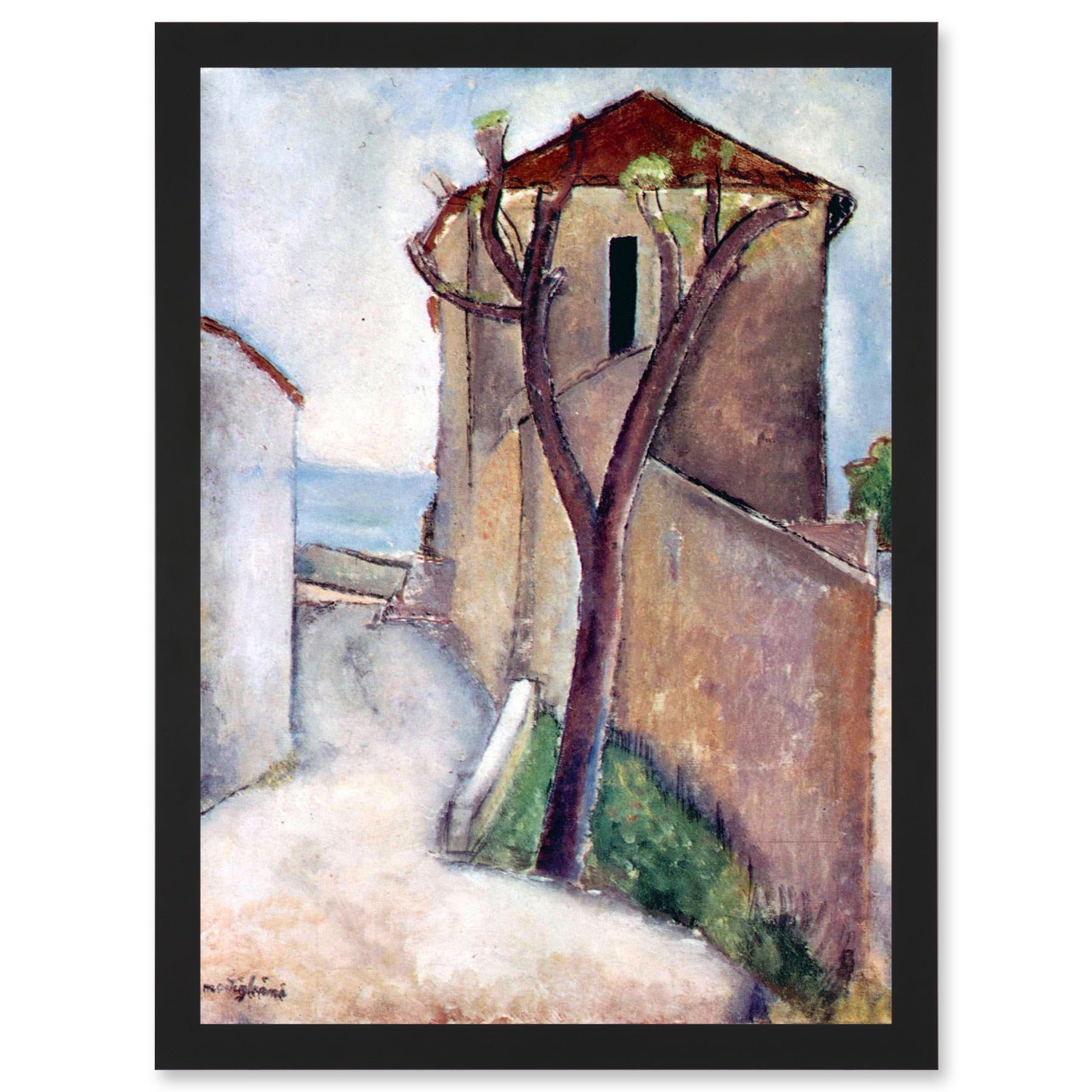 Painting Modigliani Tree House Old Master Artwork Framed Wall Art Print A4 - Walmart.com
