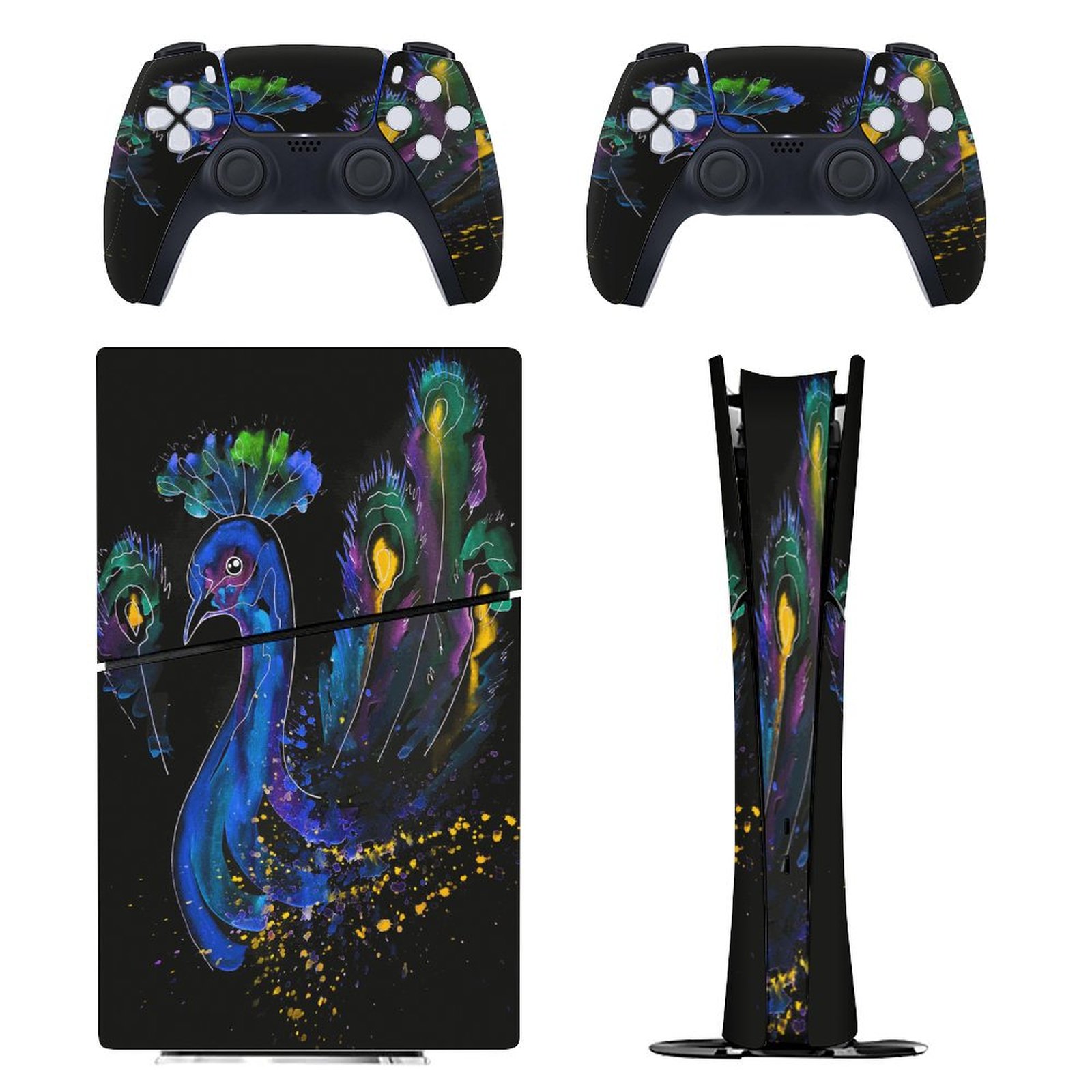 Painting, Peacock, Color PS5/PS5 Slim Digital Disc Skin Sticker For ...