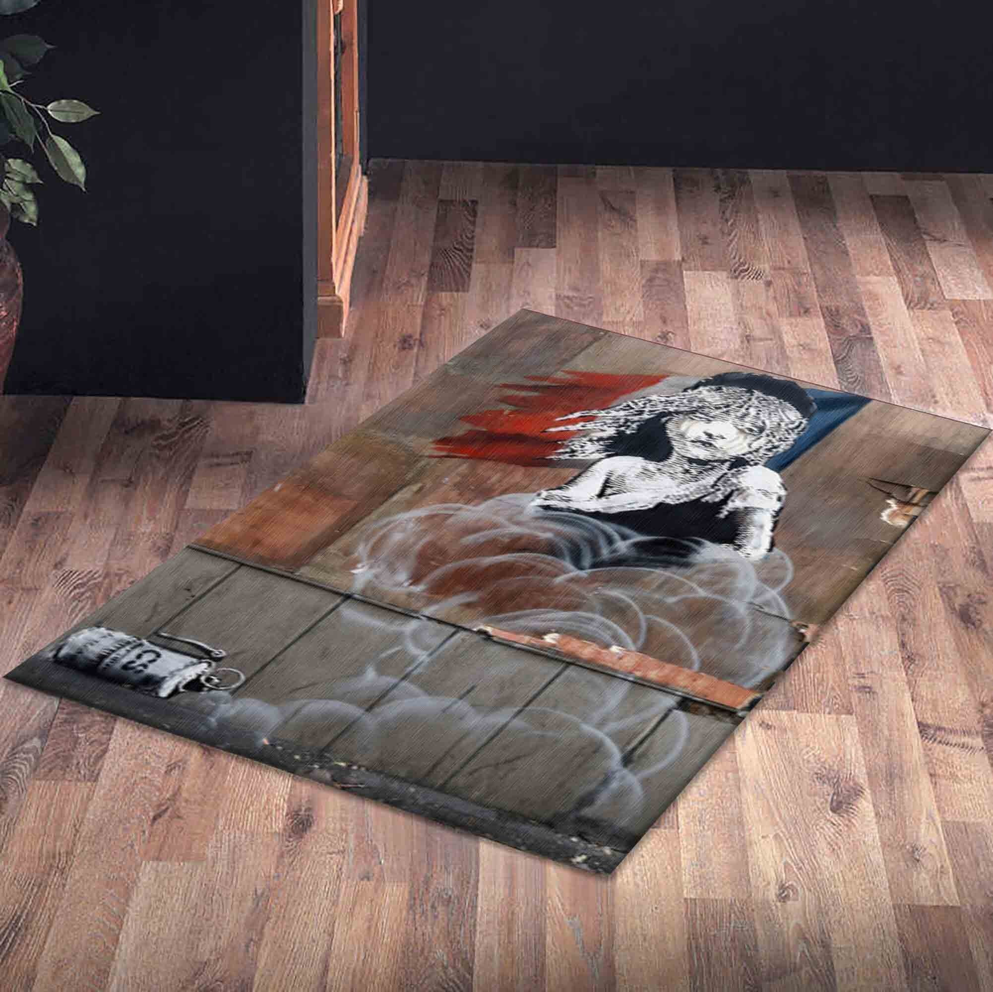 Painting Rugs, Banksy Rug, Home Decor Rug, Banksy The Miserables Rug ...
