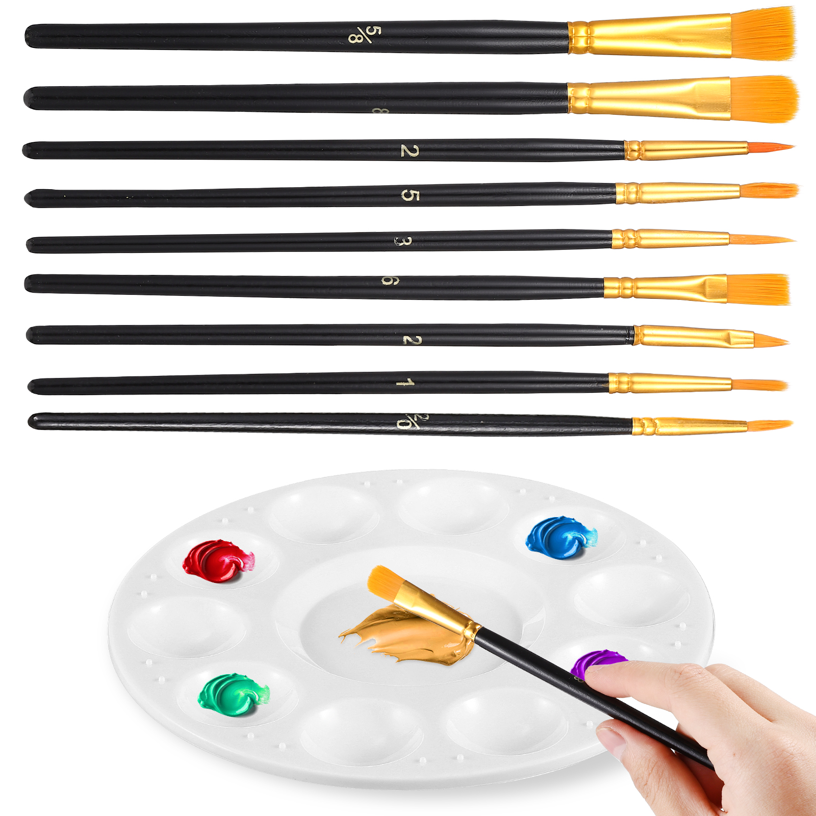 Painting Set Including 10 Pcs Nylon Painting with with Plate for ...