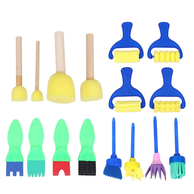 Painting Sponge Art Brush Set Craft Painters Painted Sponges Kids ...