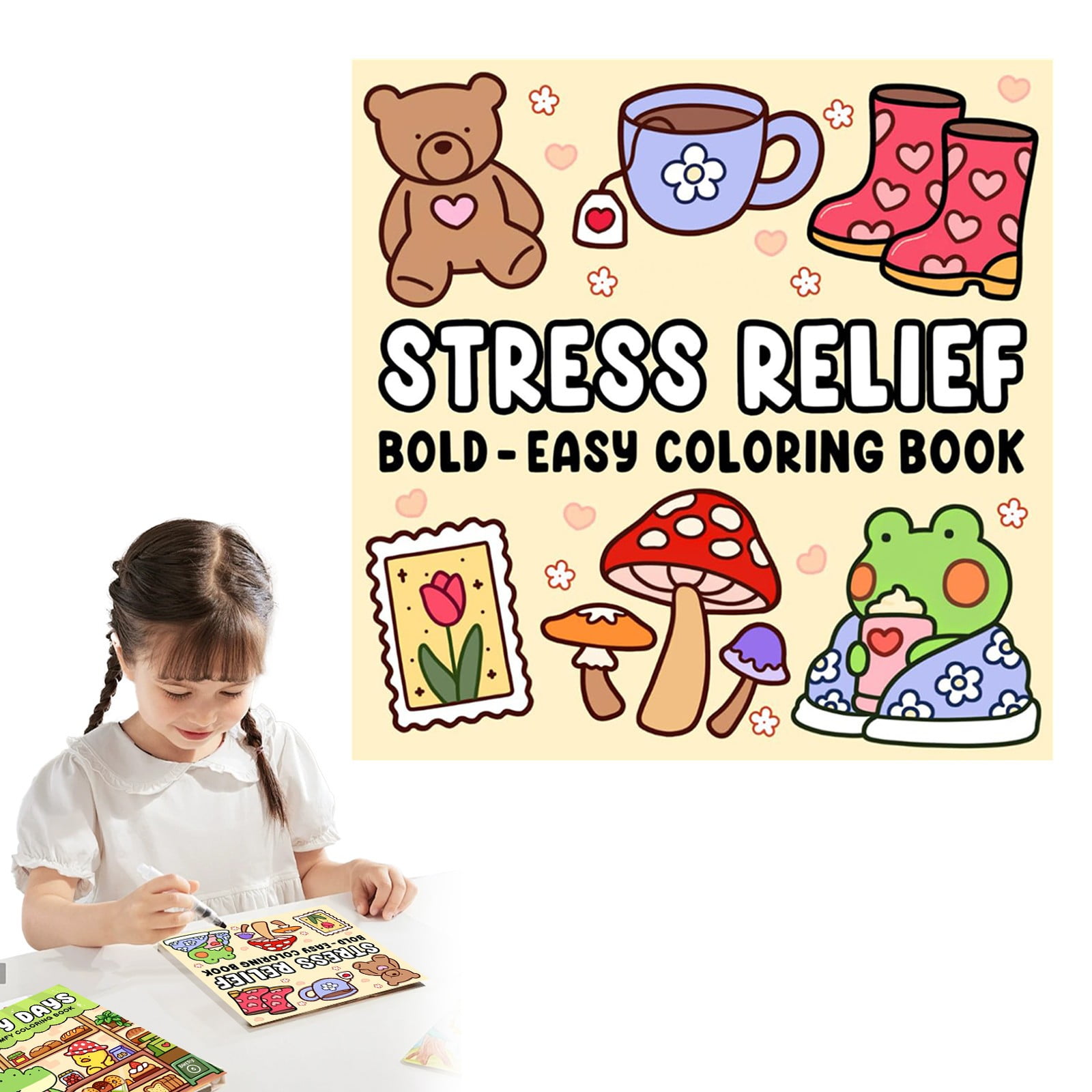 Painting Supplies Coloring Book For Adults And Teenagers Super Cute ...