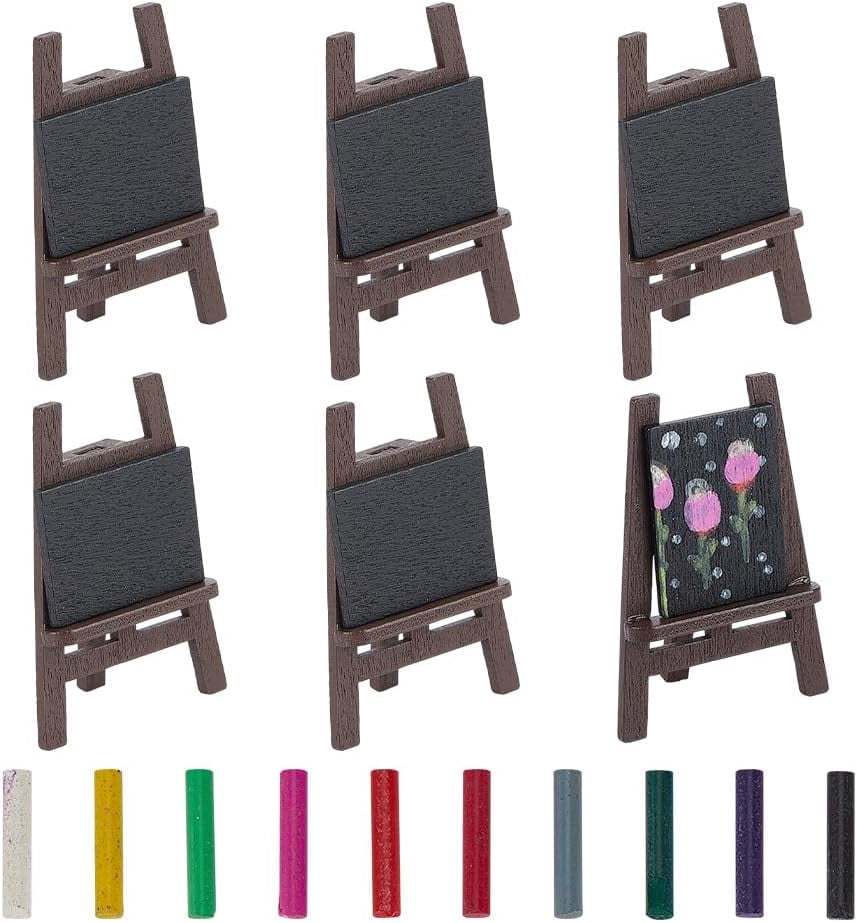 Painting Tool 6 Pcs Mini Wood Paiting Display Stands 1 Pc Mini Wood ...